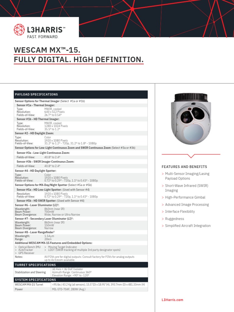 WESCAM MX-15-0503AA-Spec | PDF | Infrared | Laser