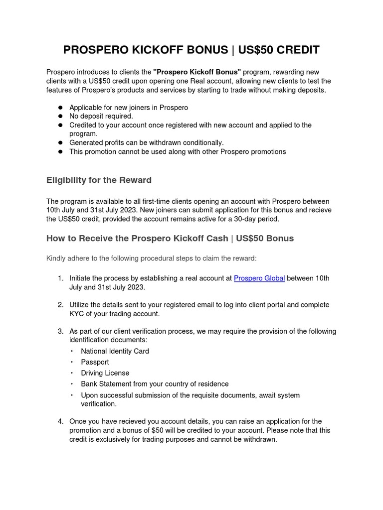 Prospero $50 Kickoff Bonus Guide | PDF | Credit Card | Banks