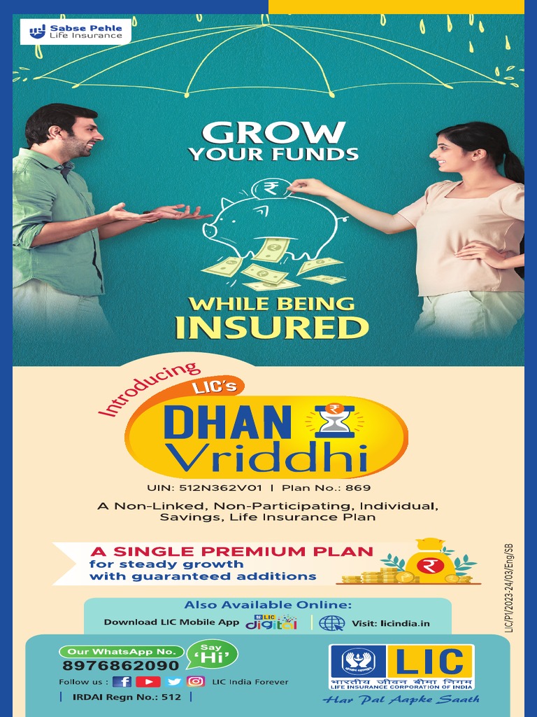 LIC Dhan Vriddhi: Savings & Life Insurance Plan | PDF | Insurance | Life Insurance