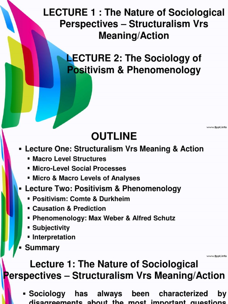 Sociological Perspectives: Macro vs. Micro | PDF | Sociology | Positivism