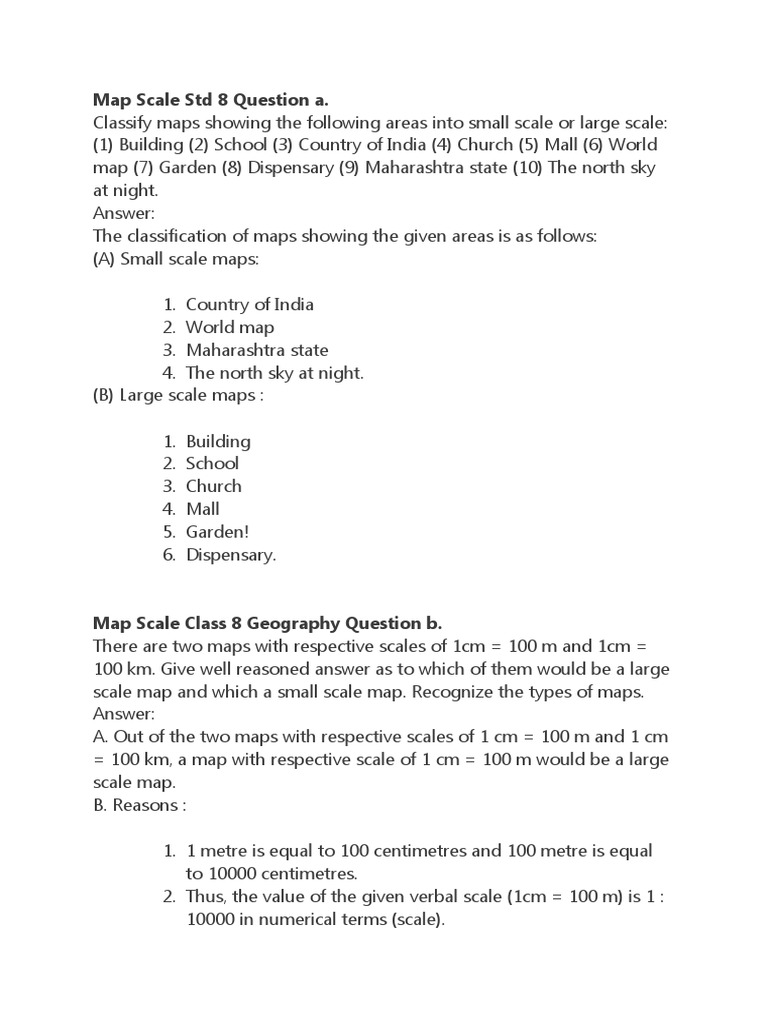 Types Of Map Scale Pdf Notes