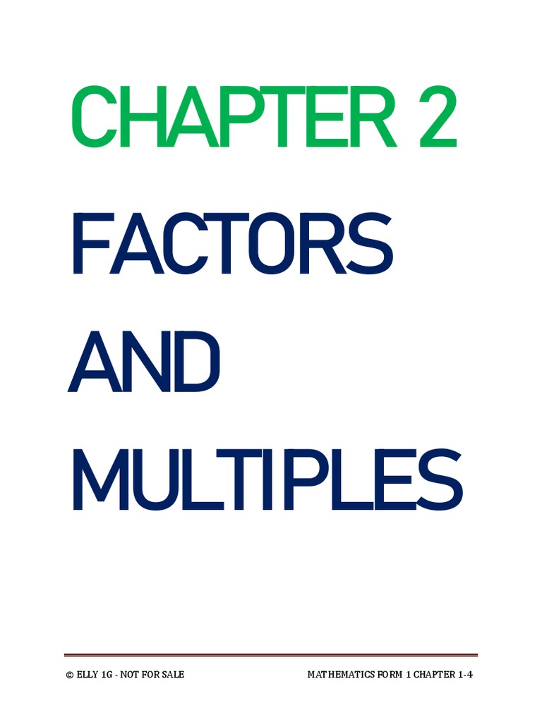 Math F1 C2 Factors and Multiple | PDF