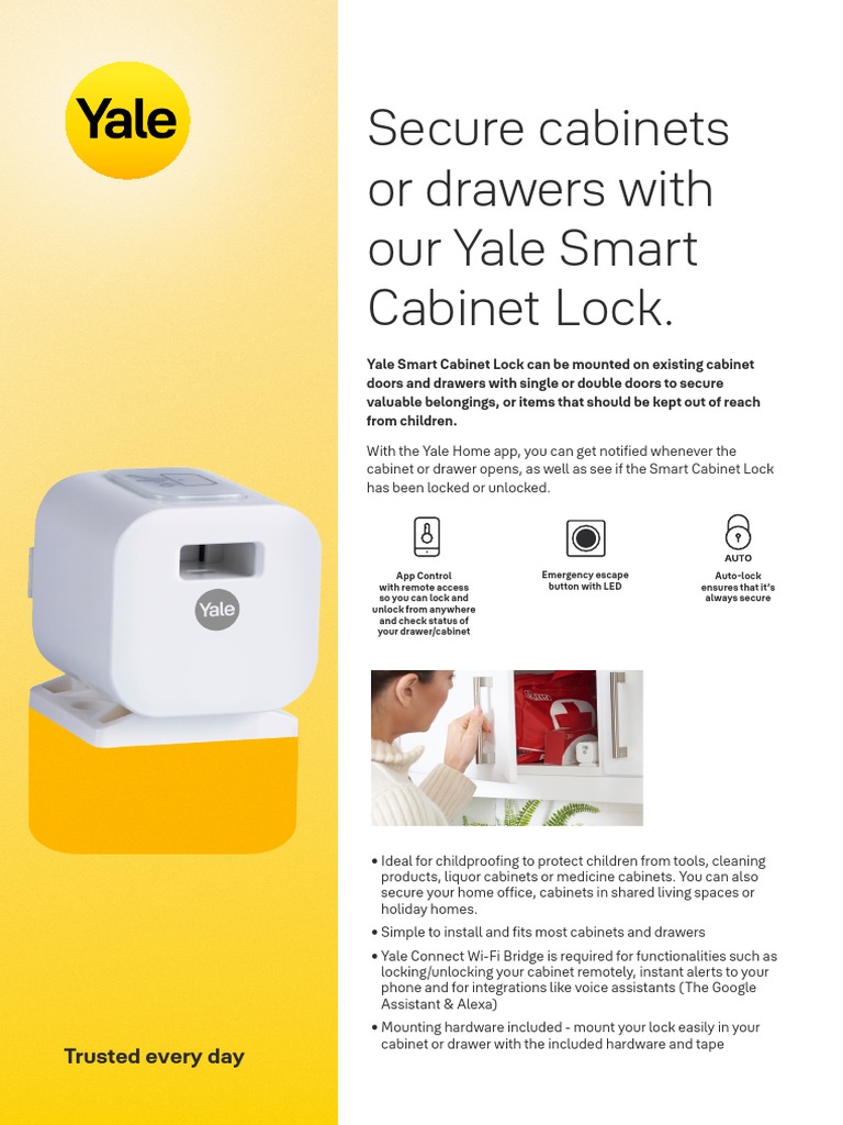 Yale Smart Cabinet Lock Datasheet English | PDF | Ios | Bluetooth