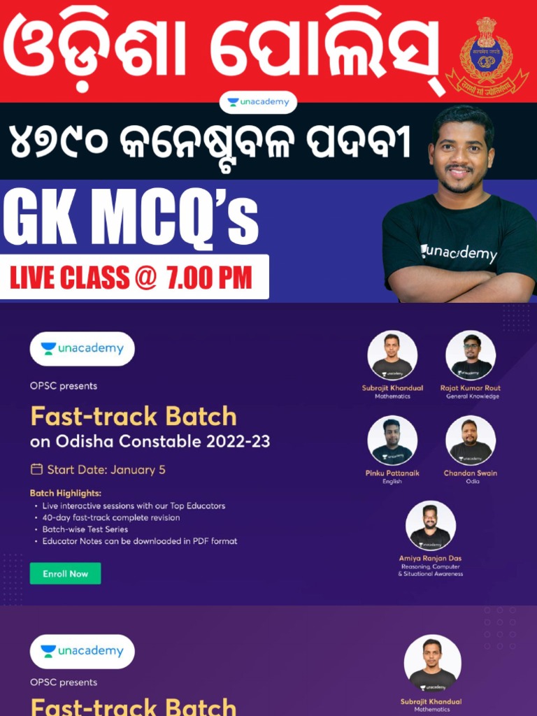 Police Constable Exam GK Questions | PDF