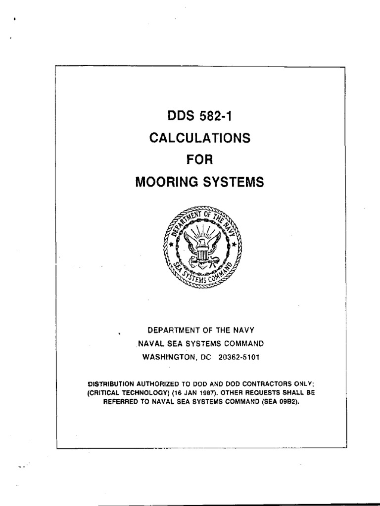 DDS 582 1 Calculations For Mooring Systems 1 | PDF
