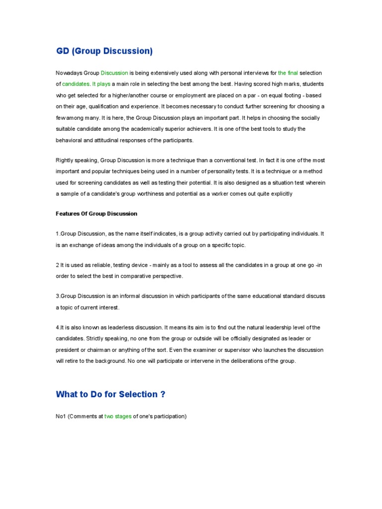 How To Prepare For GD | PDF | Interpersonal Relationships | Argument