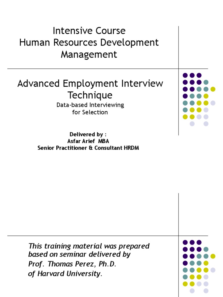5 Advanced Interview Technique | PDF | Competence (Human Resources ...