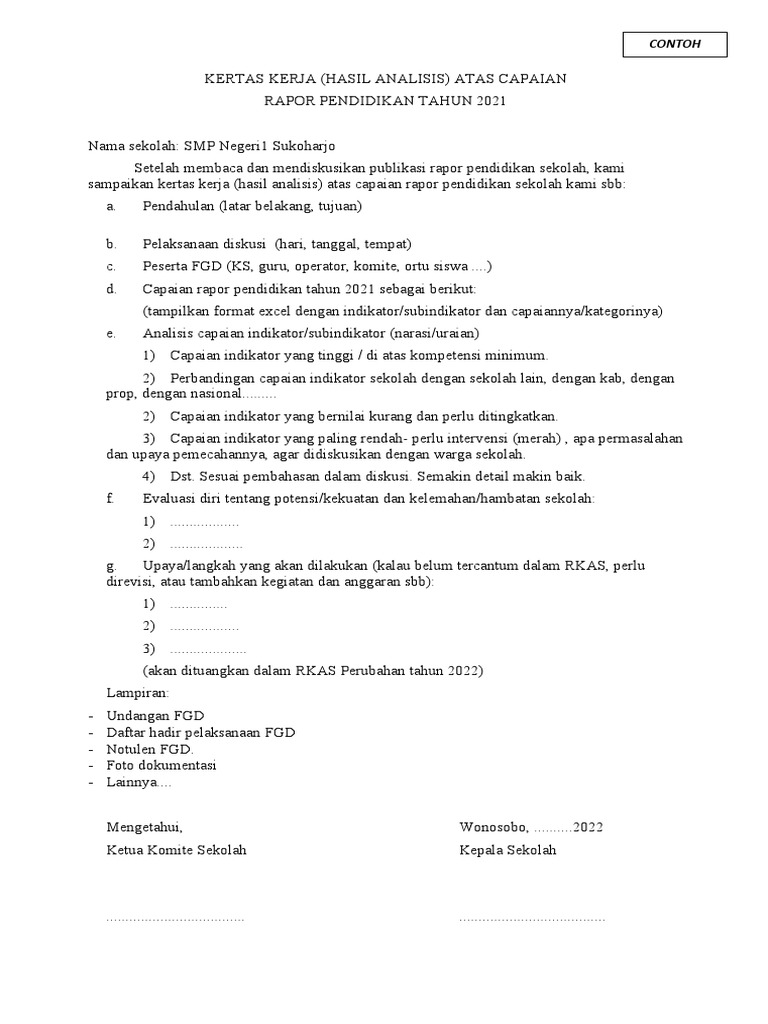 Format Lap Rapor Pend | PDF