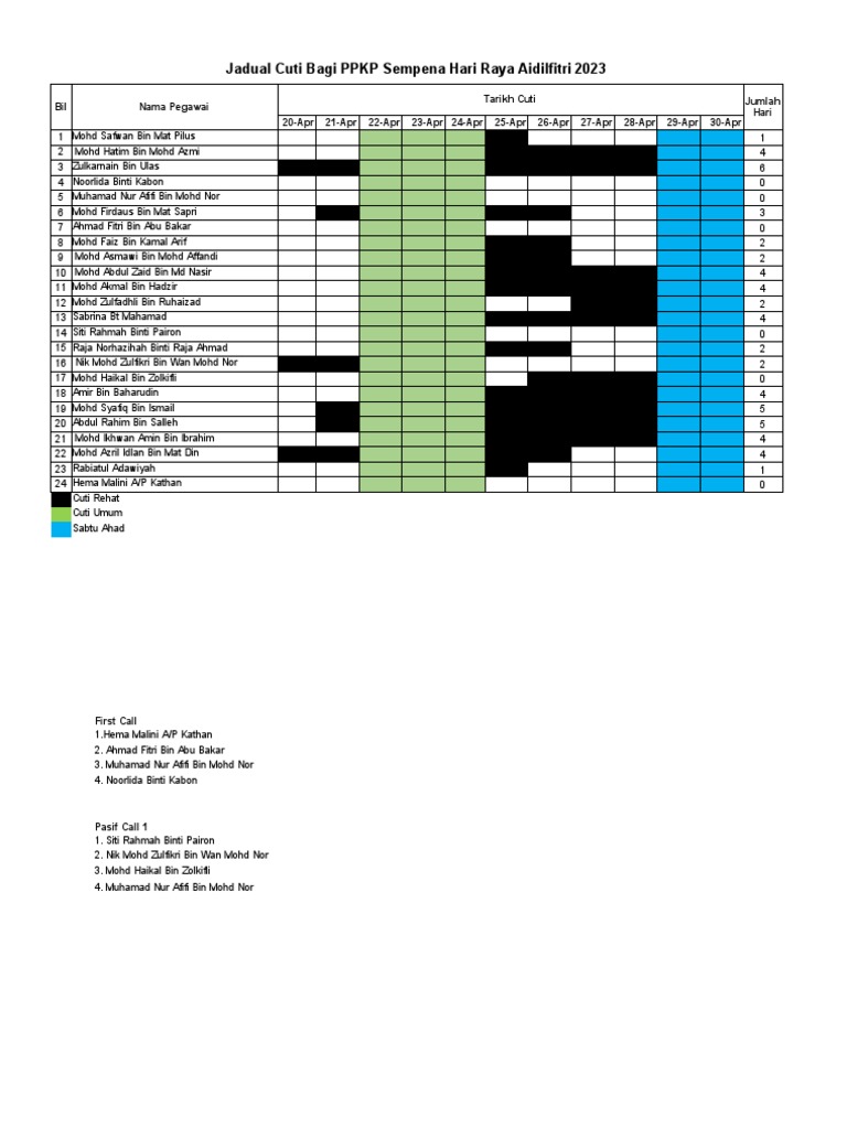 Jadual Cuti Hari Raya 2023 | PDF
