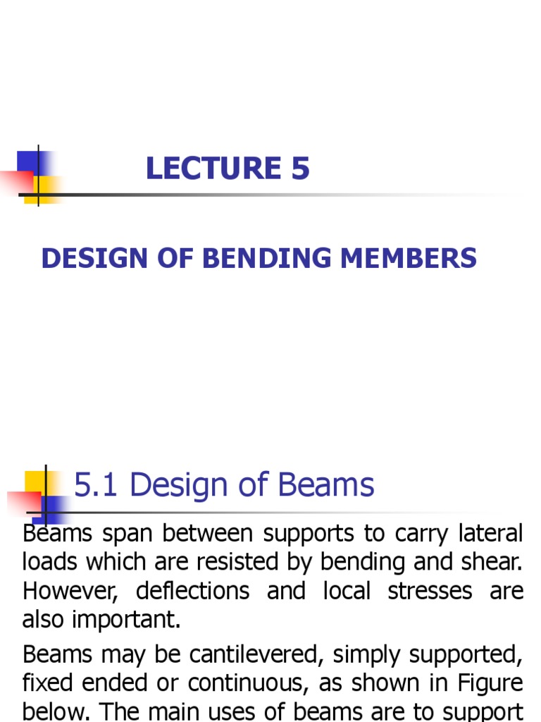 Lecture 5-1 BENDING MEMBERS-1 | PDF | Beam (Structure) | Buckling