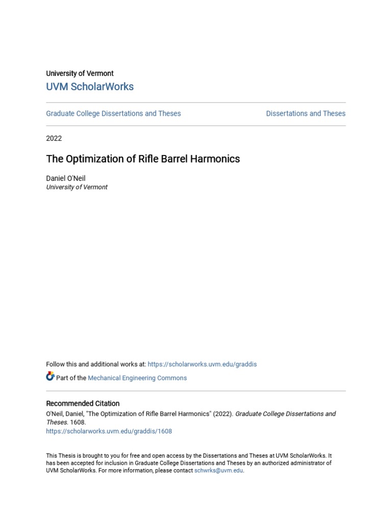 Optimizing Rifle Barrel Harmonics | PDF | Eigenvalues And Eigenvectors ...