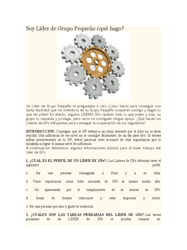 Soy Líder de Grupo Pequeño | PDF