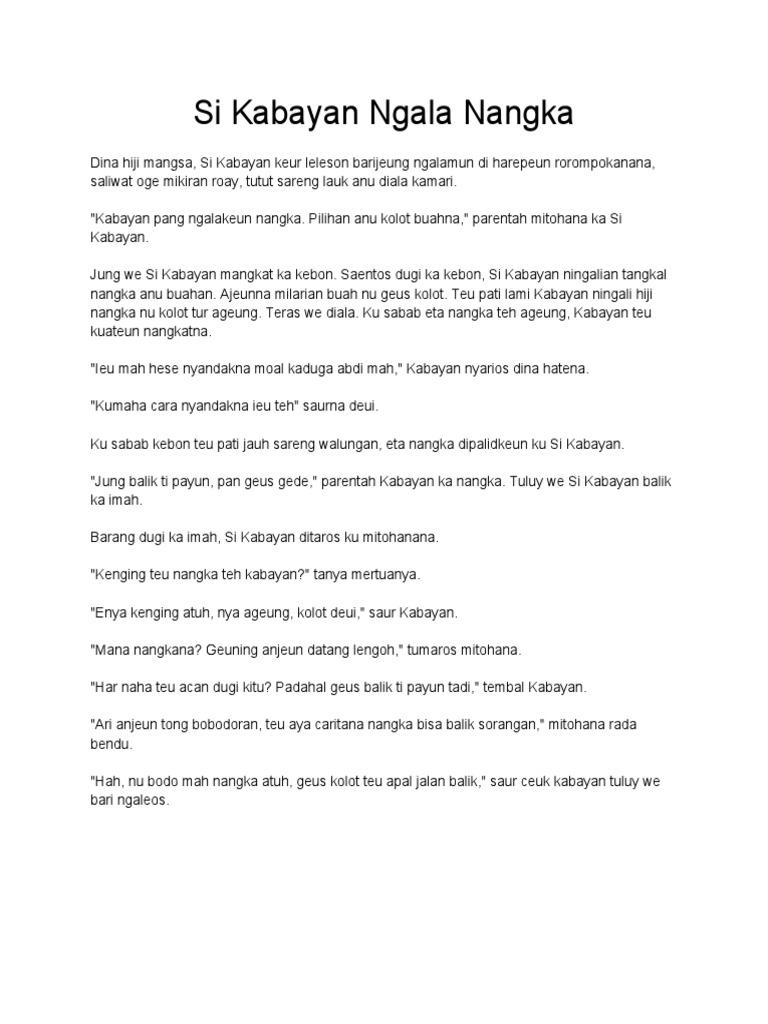 Si Kabayan Ngala Nangka | PDF