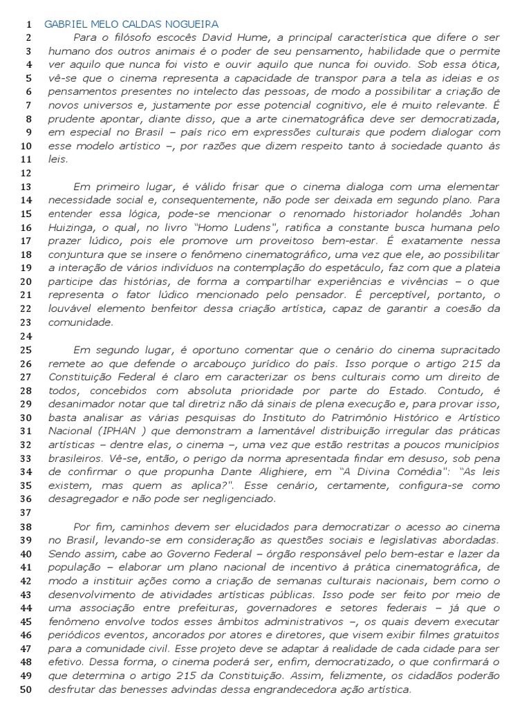 Modelo Redacao Nota 1000 Caldas Nogueira | PDF | Pensamento | Constituição