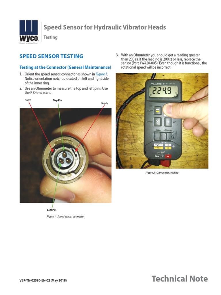 Speed Sensor Testing for Hydraulic Vibrators | PDF