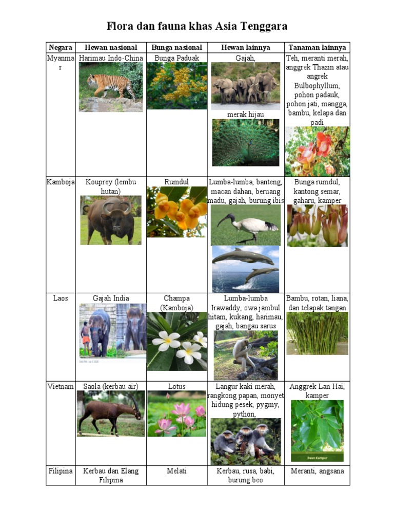 Flora Dan Fauna Khas Asia Tenggara | PDF
