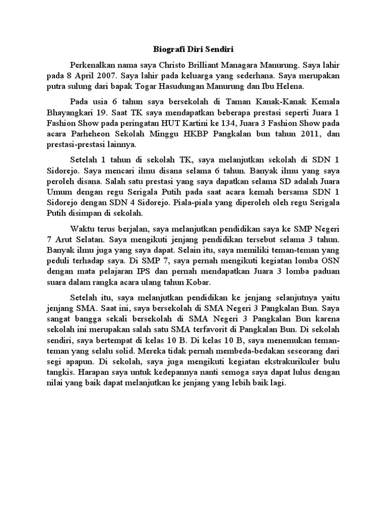 Biografi Diri Sendiri Pdf