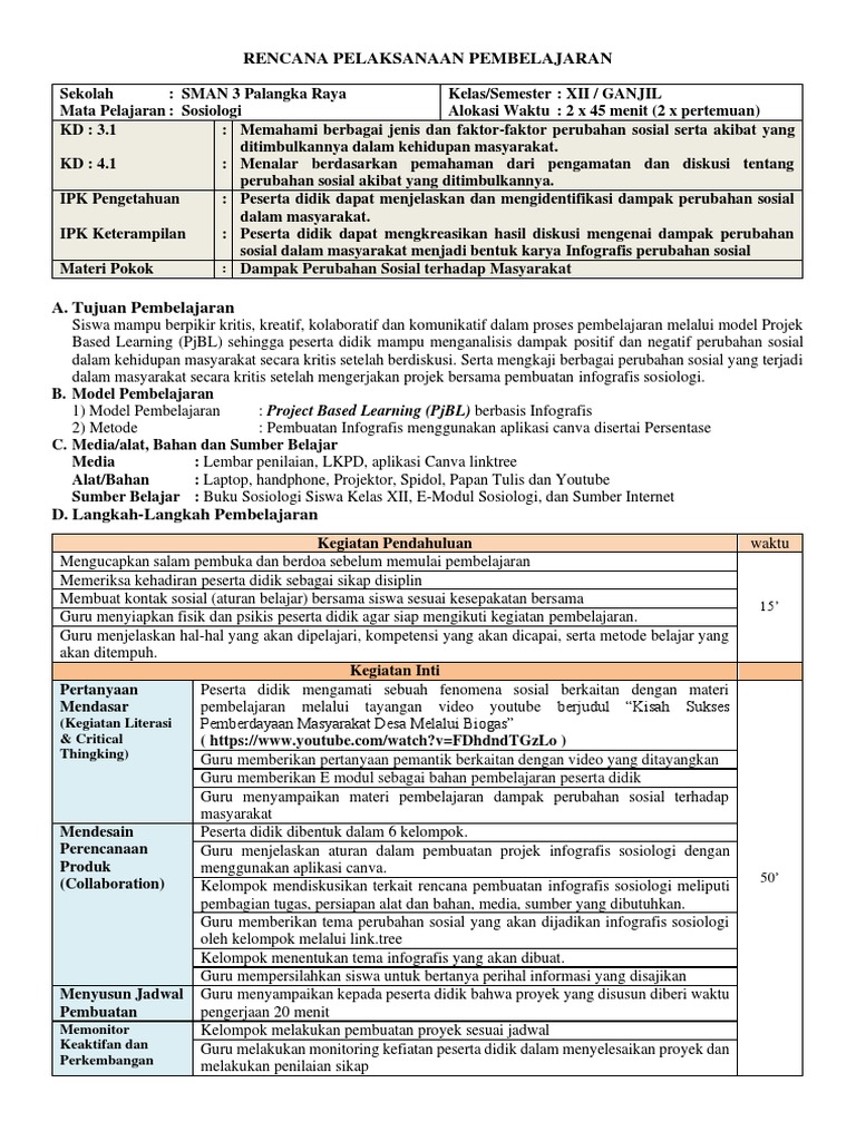 Perangkat Pembelajaran PPL 1 Irwan Sofyan | PDF