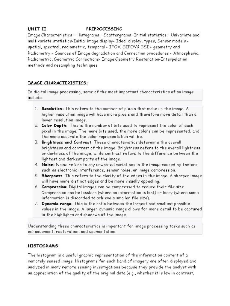 Unit Ii Preprocessing Im Pdf