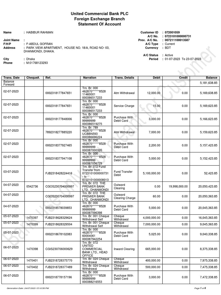 Bank Statement 2 | PDF