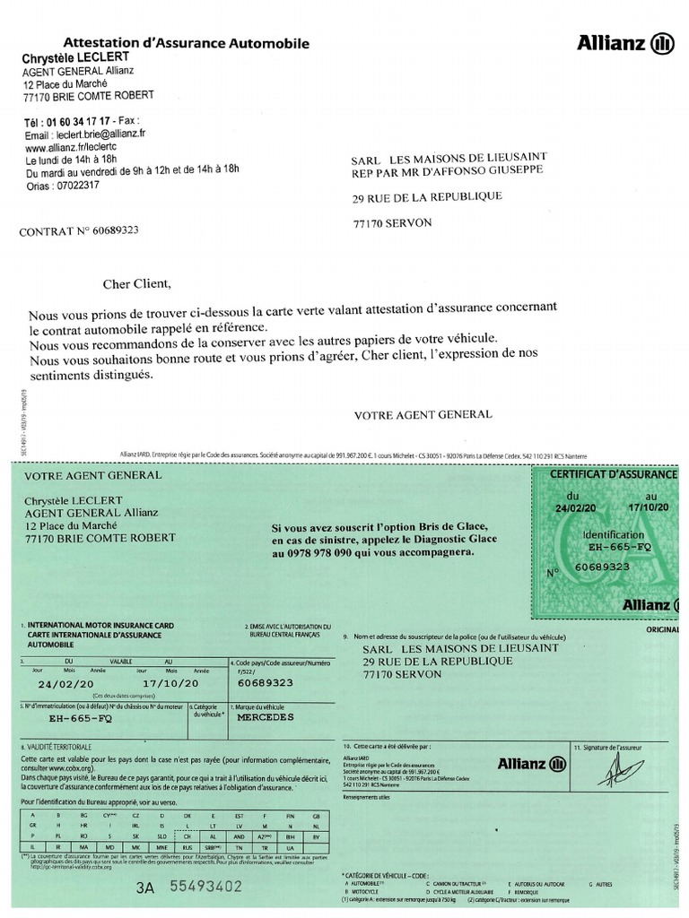 001 Carte Verte | PDF