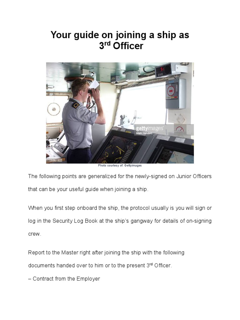 Your Guide On Joining A Ship As 3rd Mate | PDF | Ships | Transport