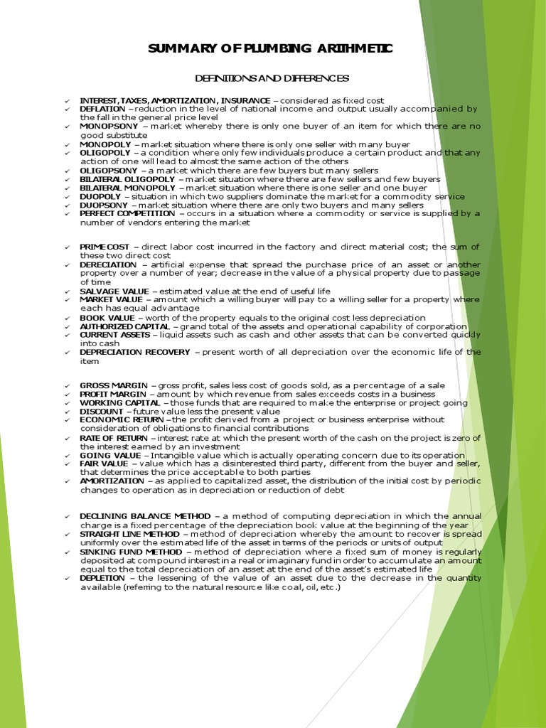 Plumbing Arithmetic Bank | PDF | Depreciation | Stress (Mechanics)