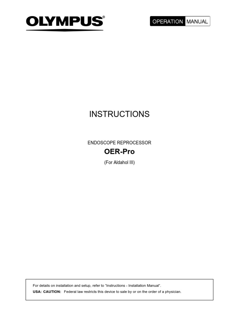 Olympus OER-Pro Operation Manual | PDF | Personal Protective Equipment ...