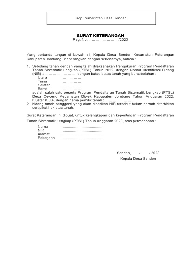 Surat Keterangan Desa | PDF