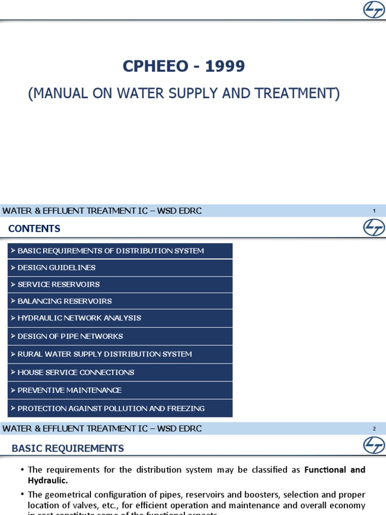 CPHEEO | PDF | Water | Water Supply
