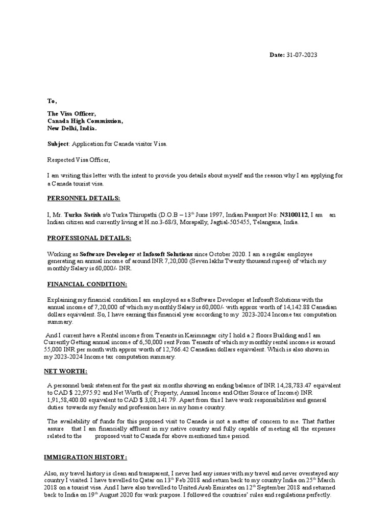 Canada Cover Letter | PDF