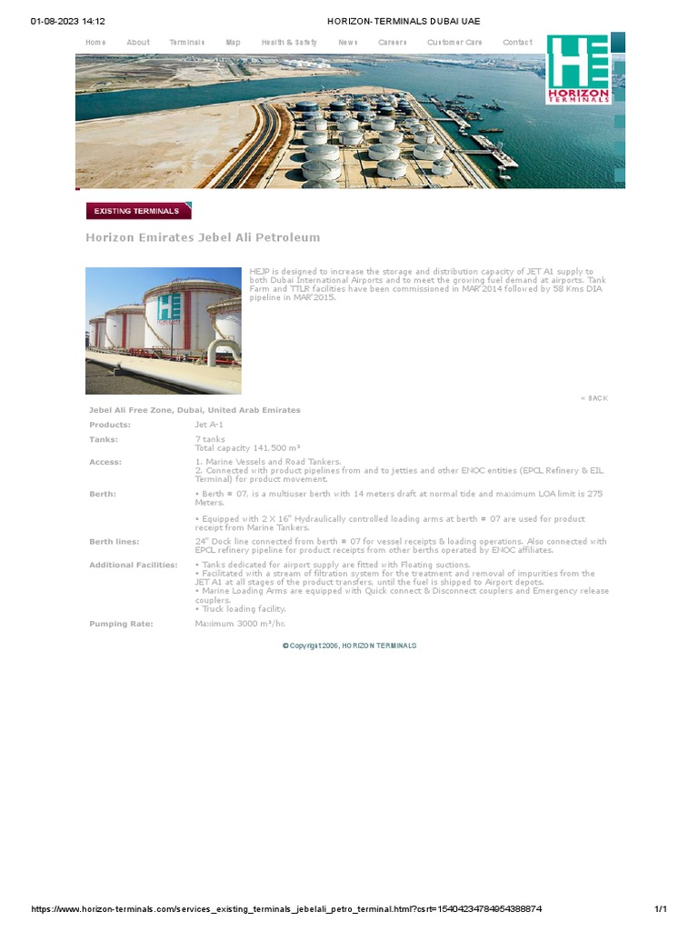 Horizon Emirates Jebel Ali Petroleum | PDF