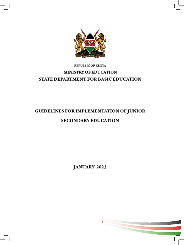 Guidelines For Implementation of Junior Secondary Education 17th Jan ...