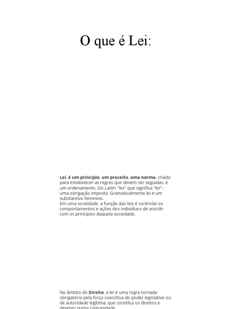 O Que É Lei | PDF