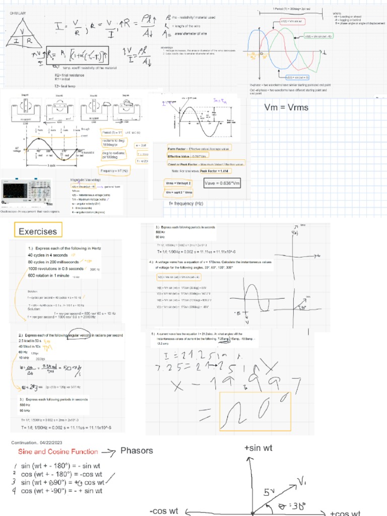 Sinusoids and Phasors (20034) | PDF Sinusoids and Phasors (20034) | PDF