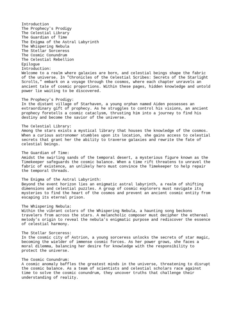 Chronicles of The Celestial Scribes Secrets of The Starlight Scrolls | PDF