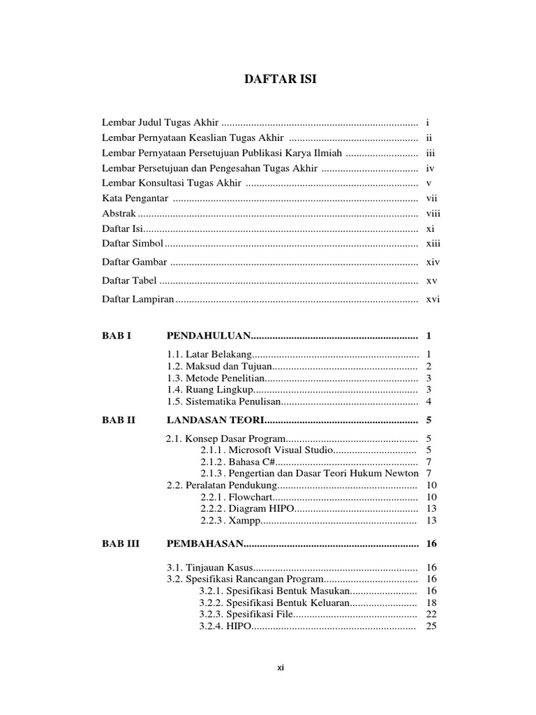 File 8 Daftar Isi, Daftar Simbol, Daftar Tabel, Daftar Gambar, Daftar ...