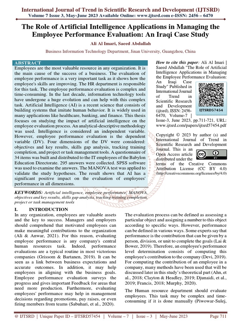 The Role of Artificial Intelligence Applications in Managing The ...