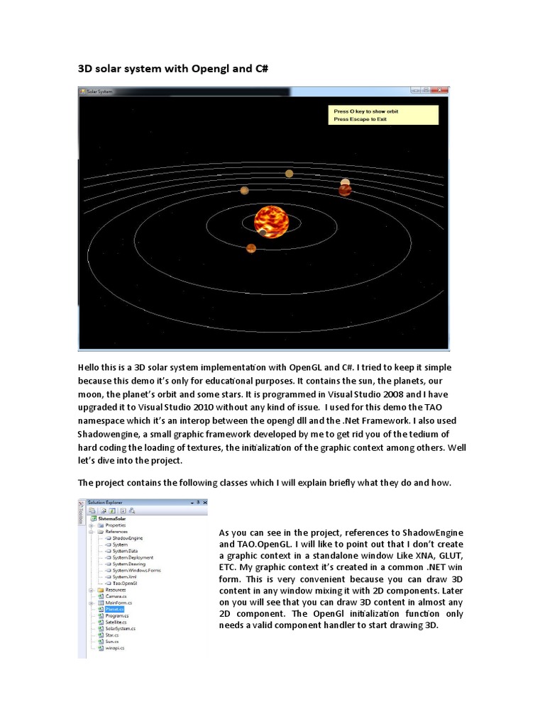 3D Solar System With Opengl and C# | PDF | Orbit | Planets