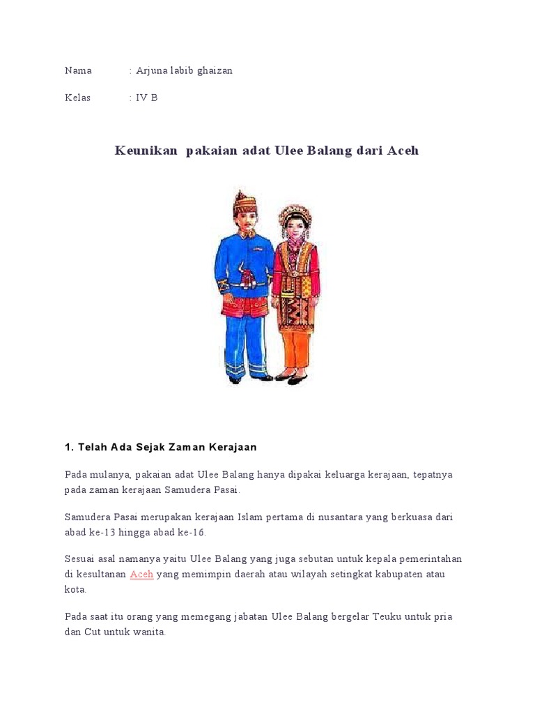 Keunikan Pakaian Adat Aceh | PDF