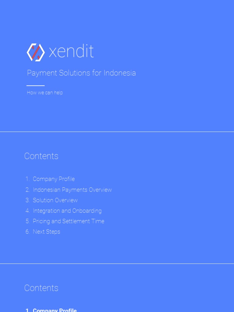 Xendit: Comprehensive Payment Solutions | PDF