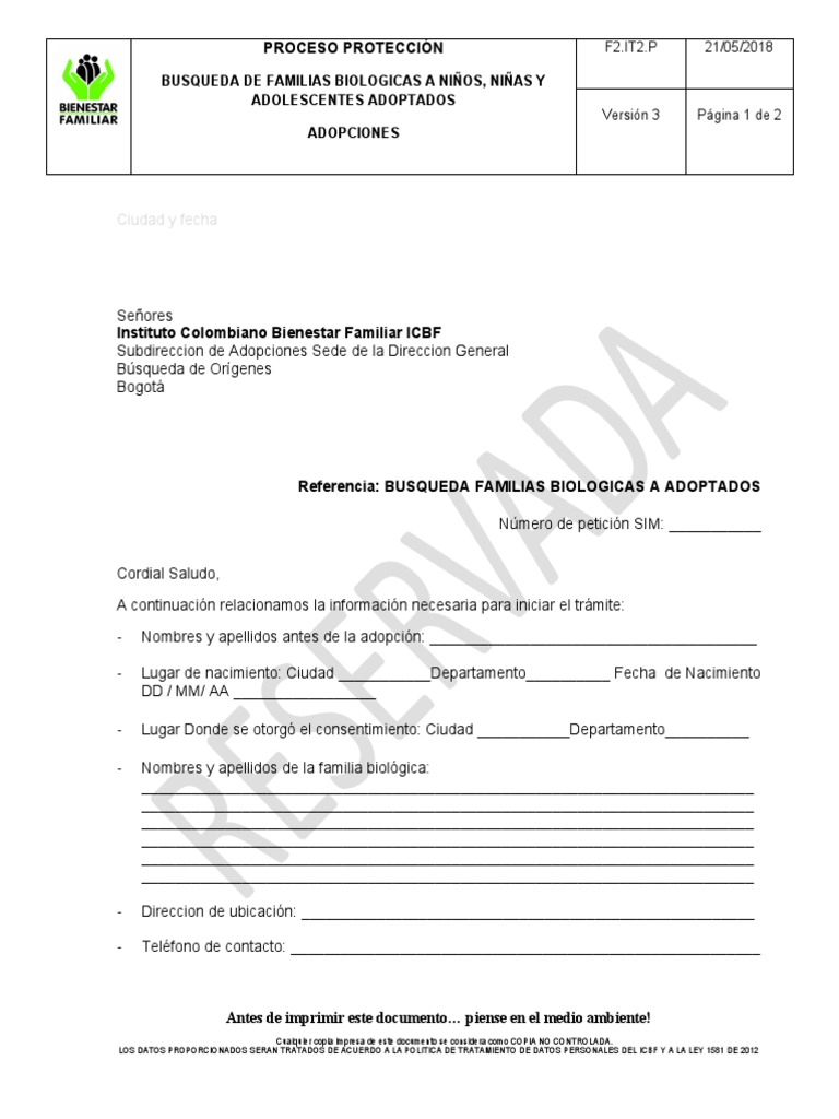 Icbf Registro | PDF