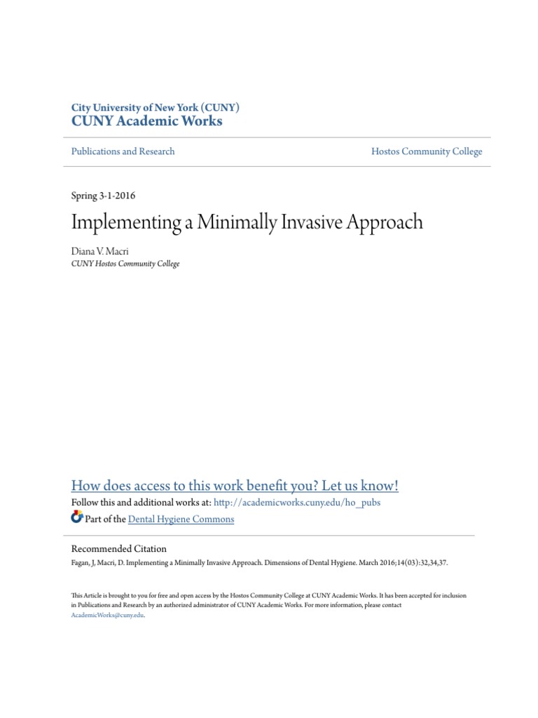 Implementing A Minimally Invasive Approach | PDF