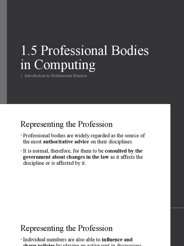 1.6 Professional Bodies in Computing | PDF
