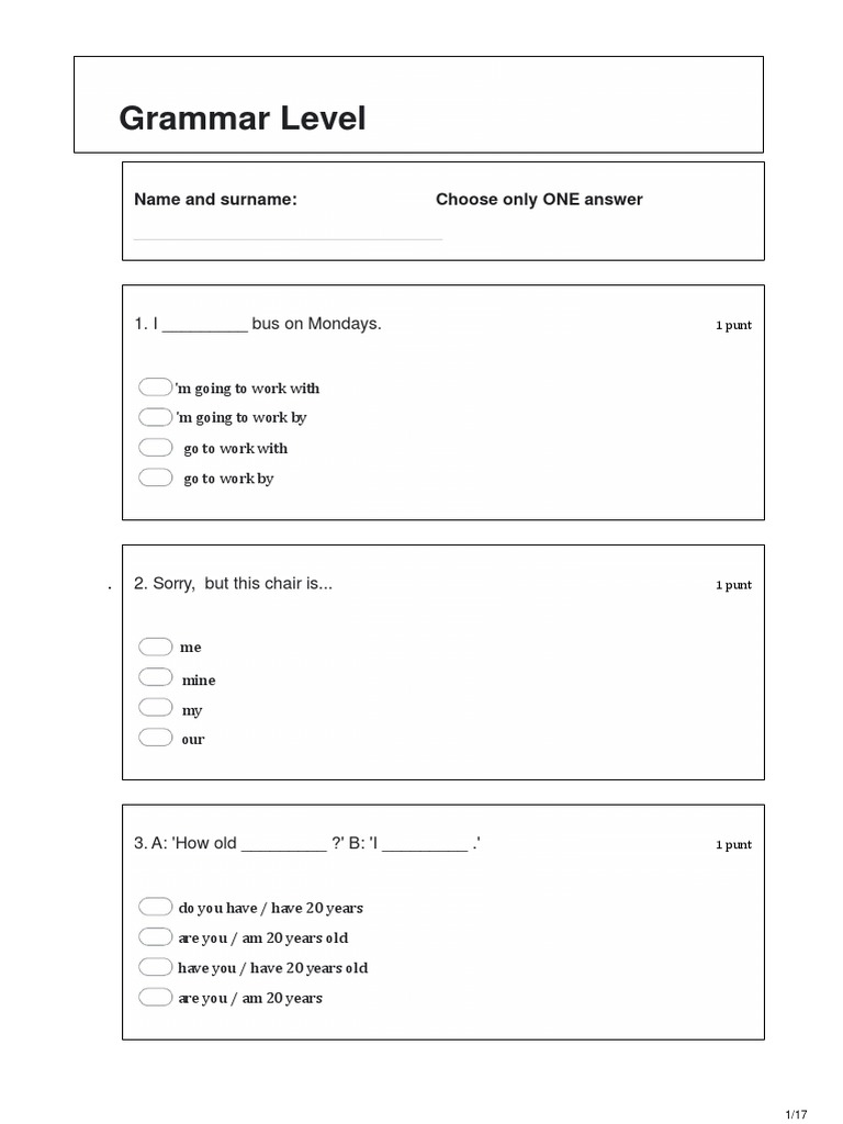 English Level Test PDF | PDF