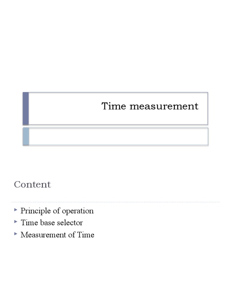 Time Measurement | PDF
