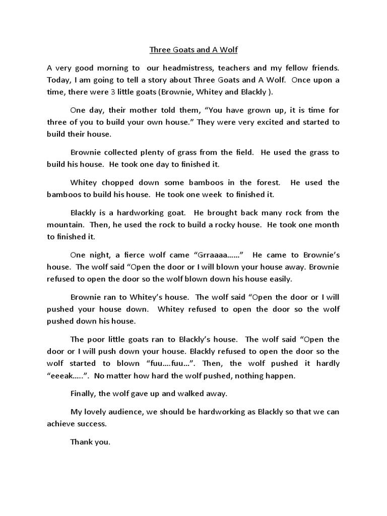 Three Goats and A Wolf | PDF