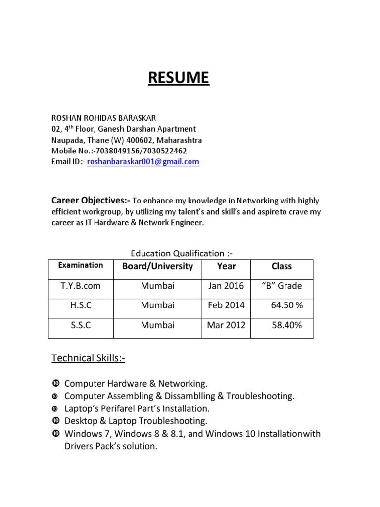 Roshan Resume | PDF