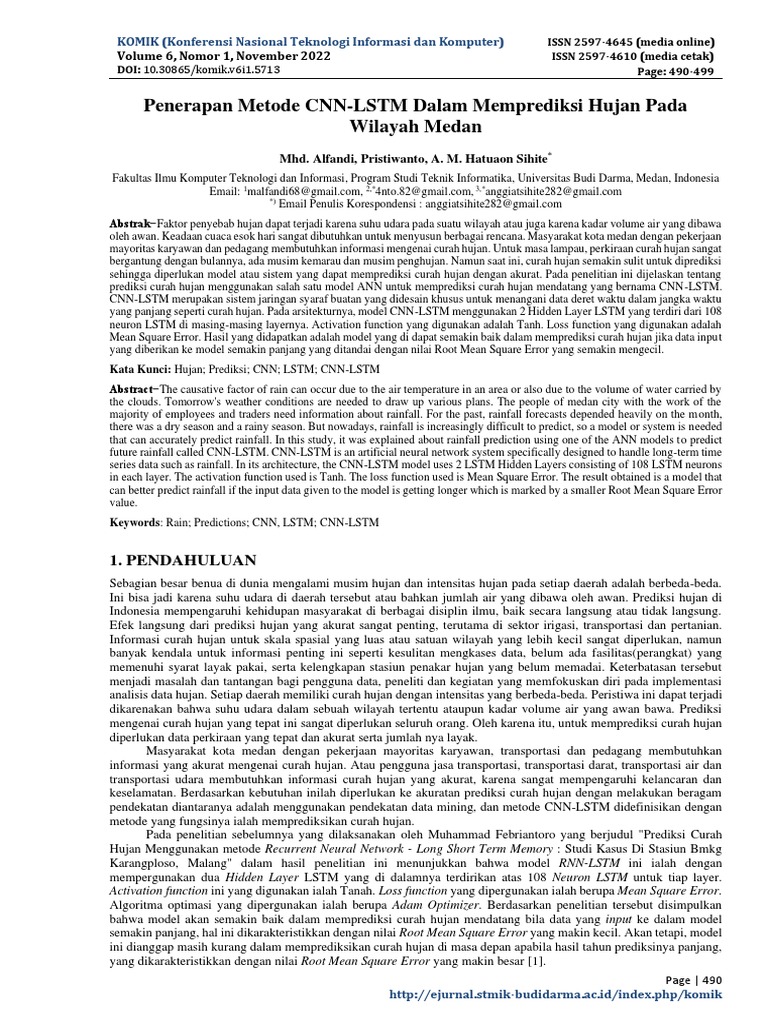 Penerapan Metode CNN-LSTM Medan | PDF