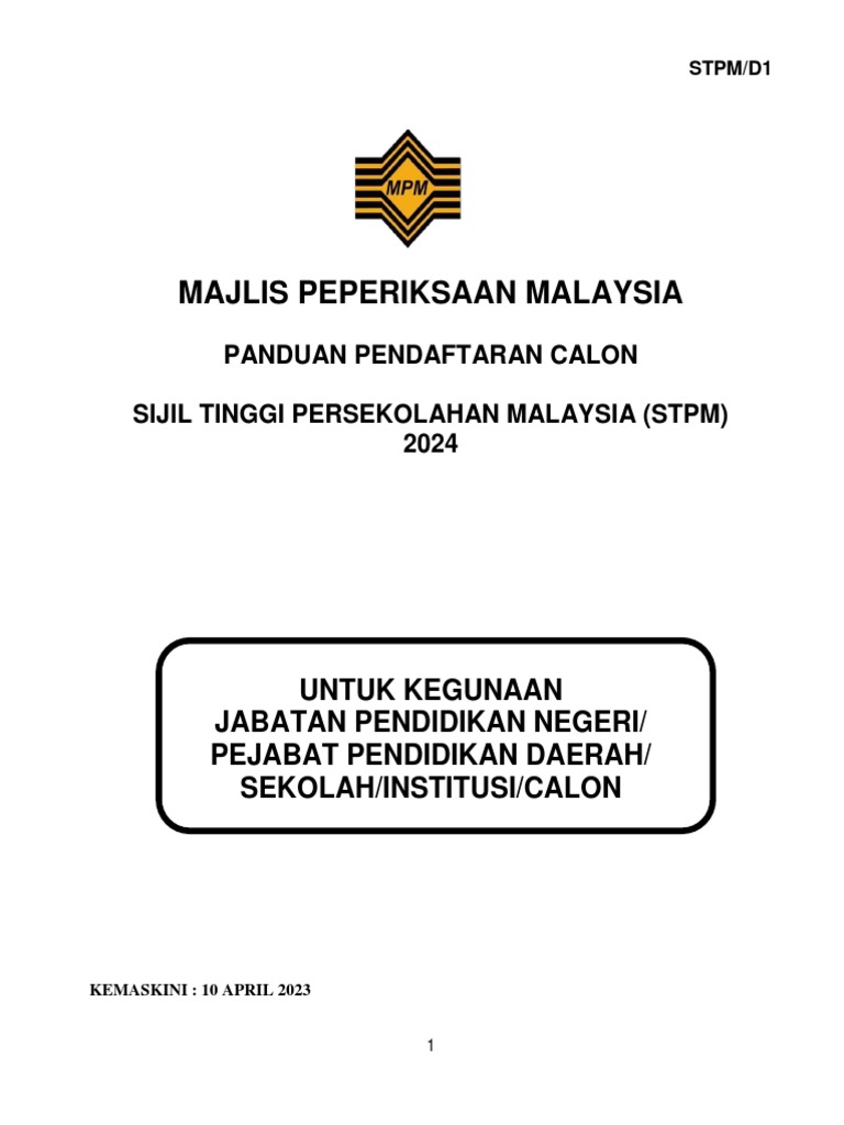 STPM D1 STPM 2024 Edisi 10 April | PDF